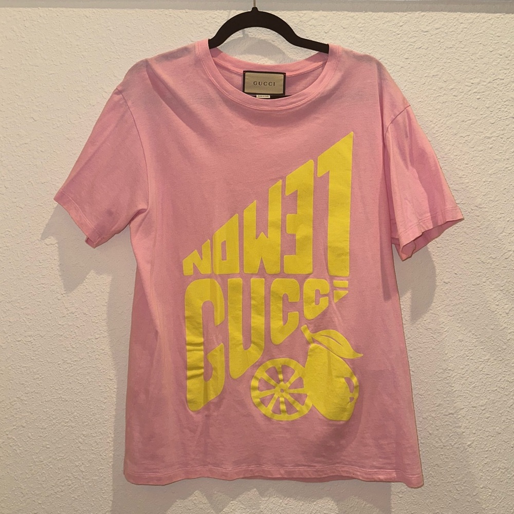 Gucci Lemon Gucci Print Cotton T-Shirt - Gem